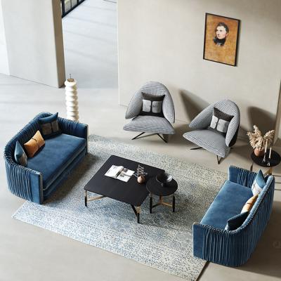 China Rectangle SS Coffee Table Luxury Marble Top Gold Metal Base for sale