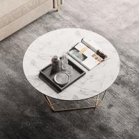 China Modern SS Coffee Table Man Made Marble Top 12mm Tempered Glass for sale