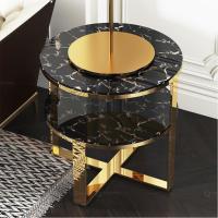 China Mirror Gold Stainless Steel Side Tables Metal Dining Room Furniture for sale