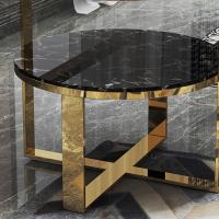 China Mirror Gold Stainless Steel Side Tables Metal Dining Room Furniture for sale