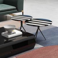 China Steel Metal Tempered Glass Office Coffee Table Square Shape for sale