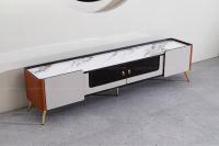 China White 85 Inch TV Stand Stone Top Two Doors Media Console for sale