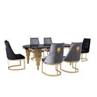 China OEM 304 Stainless Steel Dining Table Artificial Stone Top 10 Seaters for sale