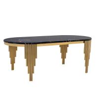 China OEM 304 Stainless Steel Dining Table Artificial Stone Top 10 Seaters for sale