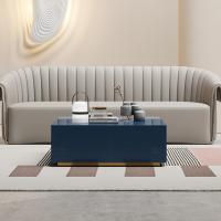 China Fancy Blue Rectangle SS Coffee Table Stone Top For Outdoor for sale