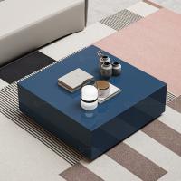China Fancy Blue Rectangle SS Coffee Table Stone Top For Outdoor for sale