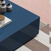 China Fancy Blue Rectangle SS Coffee Table Stone Top For Outdoor for sale
