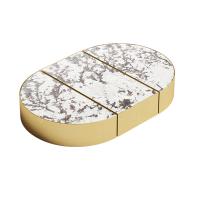 China Simple Marble Top Side Tea Center Bell Coffee Table Glass Base for sale