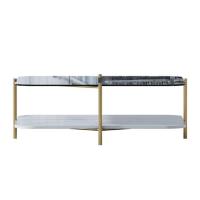 China Three Parts 2 Layper SS Coffee Table With Metal Frame 0.45CBM for sale