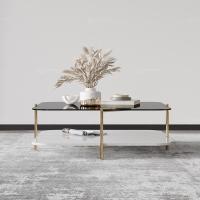 China Three Parts 2 Layper SS Coffee Table With Metal Frame 0.45CBM for sale