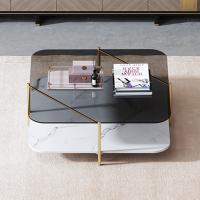 China Three Parts 2 Layper SS Coffee Table With Metal Frame 0.45CBM for sale