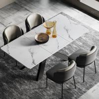 China OEM 150*75cm SS Dining Tables Marble Dinning Chairs for sale
