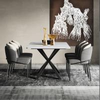 China OEM 150*75cm SS Dining Tables Marble Dinning Chairs for sale