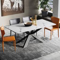 China OEM 150*75cm SS Dining Tables Marble Dinning Chairs for sale