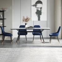 China 10 Seater SS Dining Tables Metal Stainless Steel Leg Ceramic Tile Or Marble Top for sale