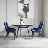 China 10 Seater SS Dining Tables Metal Stainless Steel Leg Ceramic Tile Or Marble Top for sale