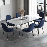 China 10 Seater SS Dining Tables Metal Stainless Steel Leg Ceramic Tile Or Marble Top for sale