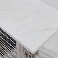 China White Marble And Chrome SS Console Table For Living Room Furniture for sale