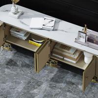 China Bone Inlay Stainless Steel TV Stand Cabinet White 2 Drawers for sale