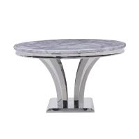 China Round Marble Top Grey SS Steel Furniture Dining Table for sale