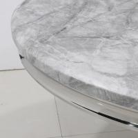 China Round Marble Top Grey SS Steel Furniture Dining Table for sale