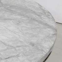 China Round Marble Top Grey SS Steel Furniture Dining Table for sale