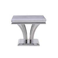 China Marble Top End 201 Stainless Steel Side Tables Retangular Shape for sale