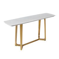 China Rectanagle Stick SS Marble Top Console Table 2.4 Meter Long for sale
