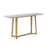 China Rectanagle Stick SS Marble Top Console Table 2.4 Meter Long for sale