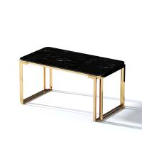 China Rectanagle Marble Stick Top SS Dining Table White Color Mirror Gold Leg for sale