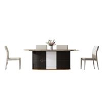 China Contemporary Oval SS Dining Table With Marble Table Top Kitchen Furniture for sale