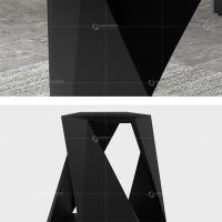 China Luxury Marble Dining Table Black Metal Base Dining Furniture for sale