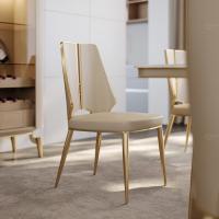 China Foshan ss steel furniture new design leather covers dining chairs set for sale