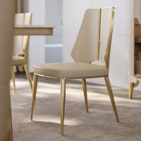China Foshan ss steel furniture new design leather covers dining chairs set for sale