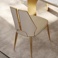 China Foshan ss steel furniture new design leather covers dining chairs set for sale