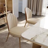 China Wholesale luxury scandinavian tufted ss steel gold dining chairs for sale