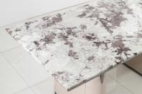 China Artificial Marble Rectangle top SS Dining Tables Two Stone Legs Support is stable for Home Furniture for sale