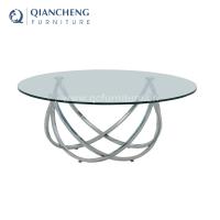 China 12mm tempere glass SS Coffee table with mirror gold stainless steel leg for living room furniture for sale