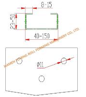 China High Precision Purlin Roll Forming Machine With 11KW Powerful Motor for sale