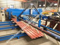 China Profiled Custom Roll Forming Machine PLC Control Automatic Sheet Stacker 12m for sale