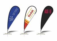 China Custom Beach Flags with UV Treatment - 3x5 ft Double-Sided Advertising Flags with Fiberglass Pole and Rotating Base for sale