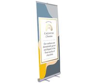 China Aluminum Roll Up Banner Stand 80x200cm Outdoor Advertising Display with Custom Printing Options for sale