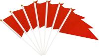 China Red Pennant Flags 8.2x5.5 Inch with 11.8 Inch Plastic Sticks - Weather Resistant Polyester Mini Flags for Sports & Events (25-Pack) for sale
