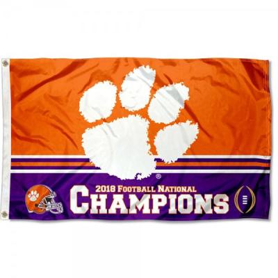 China Clemson Tigers Football National Champions Flag 3x5 Feet Outdoor Knitted Polyester for sale