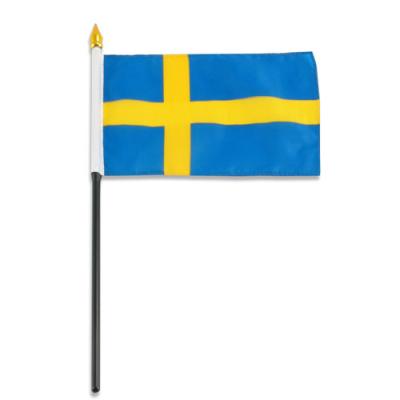 China Custom Sweden National Flag 240x150 cm Outdoor Polyester with 90% Color Penetration and 6-7 Level Color Fastness for sale
