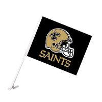 China Saints Flagolden Car Flags - 100% Polyester Custom Size Screen Printed with 50 Piece Minimum Order for sale