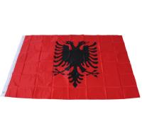 China Knitted Polyester Albania Flag 90x150cm Outdoor Canvas Header With Grommets for sale