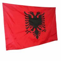 China Knitted Polyester Albania Flag 90x150cm Outdoor Canvas Header With Grommets for sale
