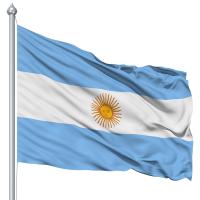 China 90x150cm The AR Argentina Flag Knitted Polyester Outdoor Canvas Header With Grommets for sale