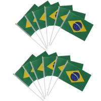 China Mini Hand Waving Flag 21x14cm with 30cm Plastic Stick - Weather Resistant Polyester for Sports Events & Festivals for sale
